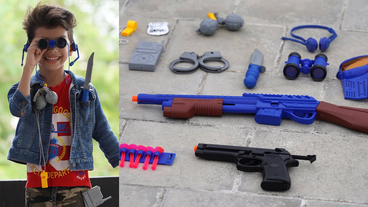 Military Toy Set | Toy Gun for kids | binocular, knife, whistle, Bomb ...