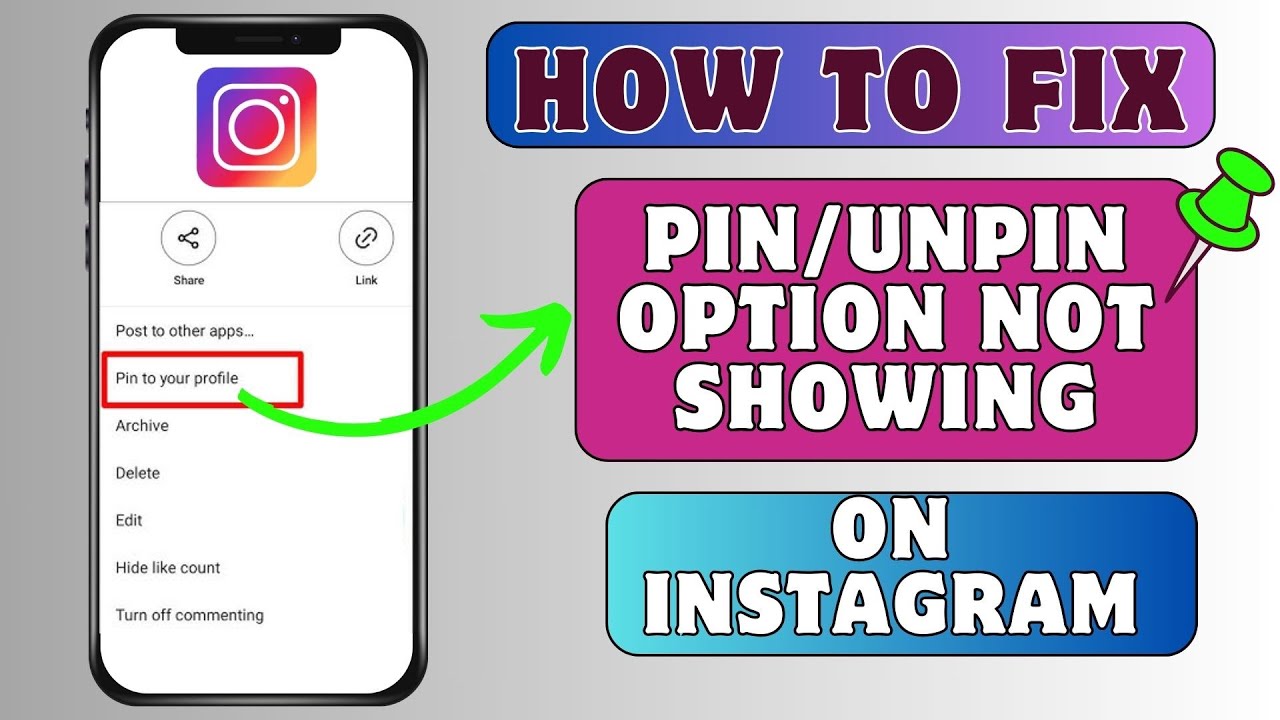 How to Fix Pin/Unpin📌Option Not Showing On Instagram | Fix Instagram ...