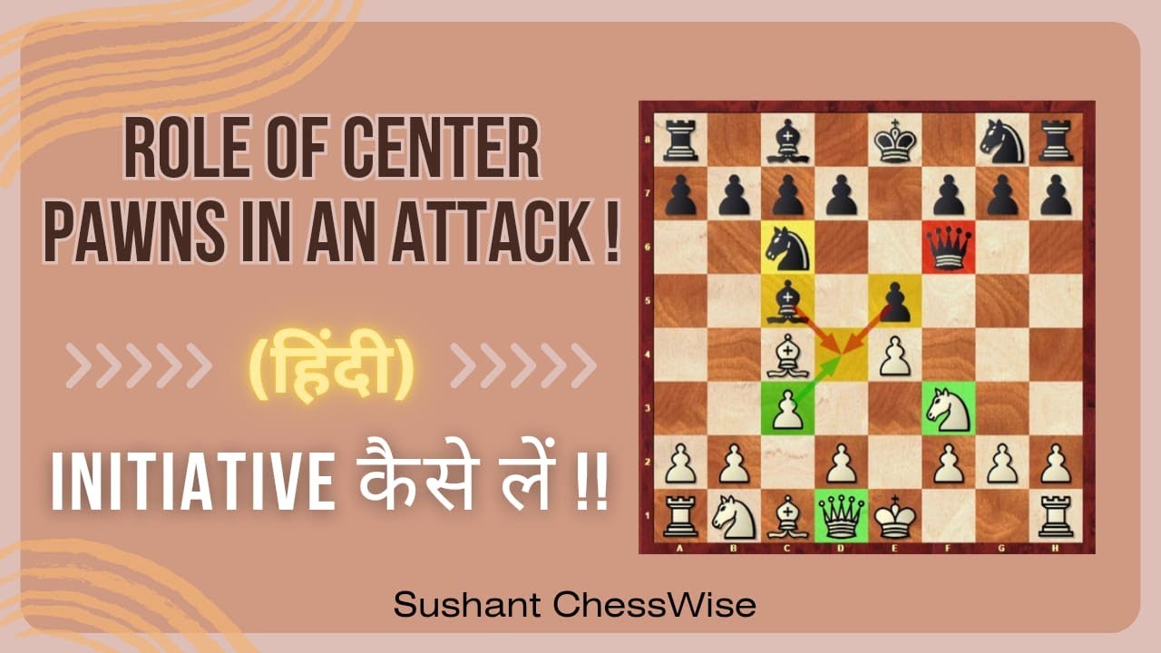 Lesson - 539 Role Of Center Pawn In An Attack ! (Hindi). How To Snatch Initiative ? ! - YouTube