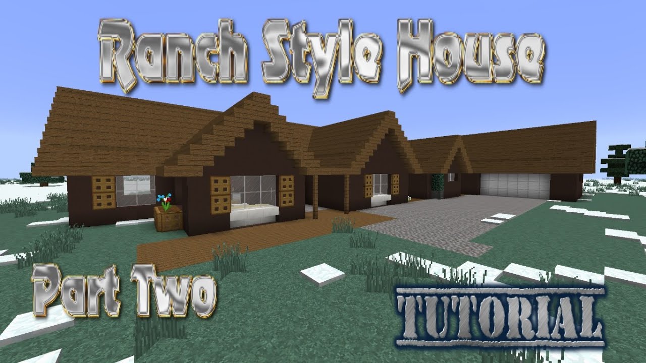 Minecraft Tutorial: Ranch Style House #1 (Part Two) - YouTube