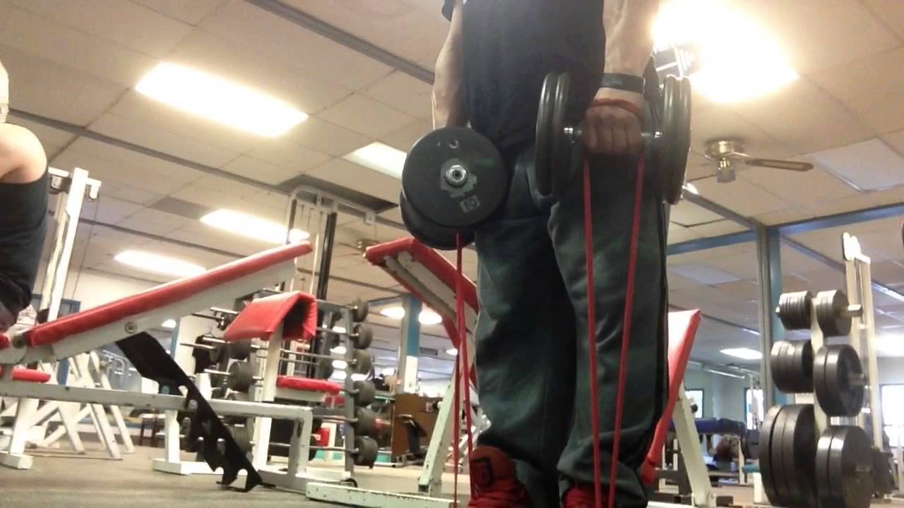 Stiff Leg Dumbbell Banded Deadlifts - YouTube