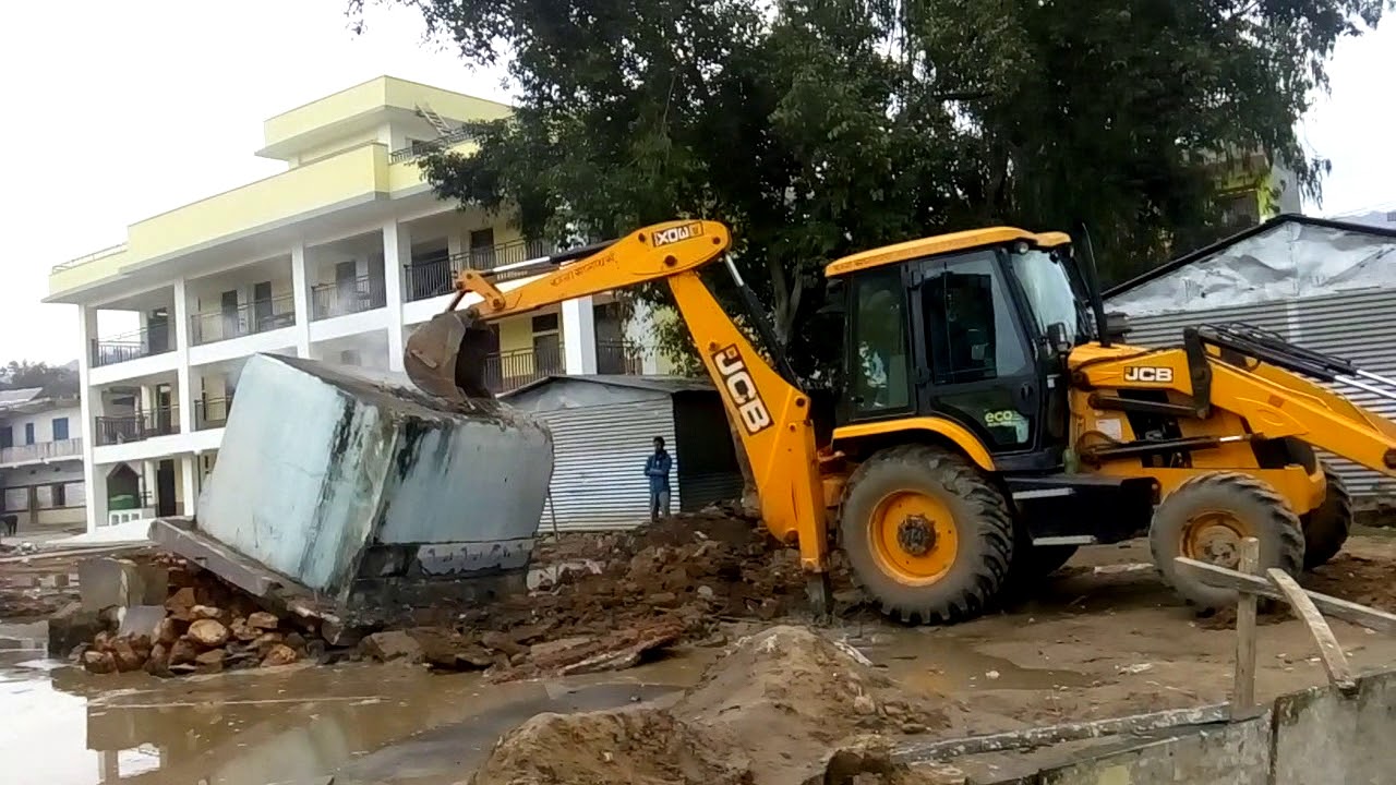 How to destroyed water tank by bulldozer - YouTube