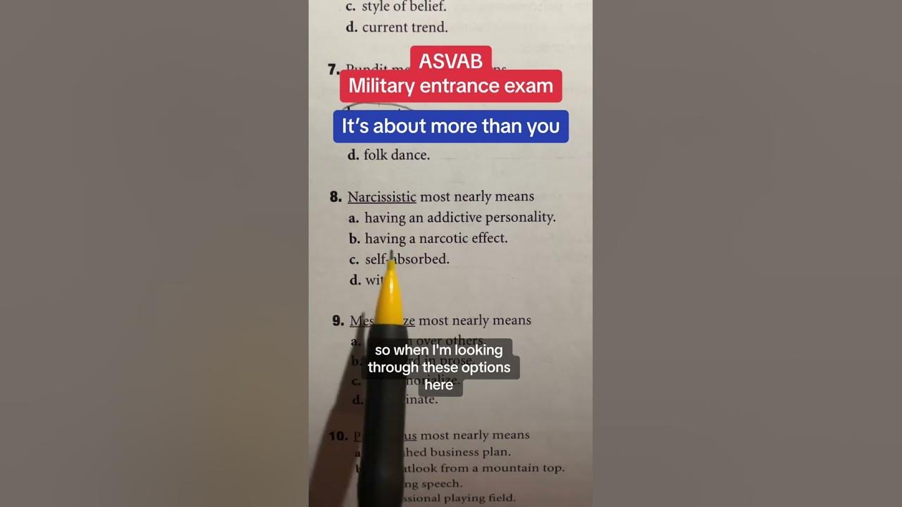 ASVAB AFQT Word Knowledge Vocab 8 - YouTube