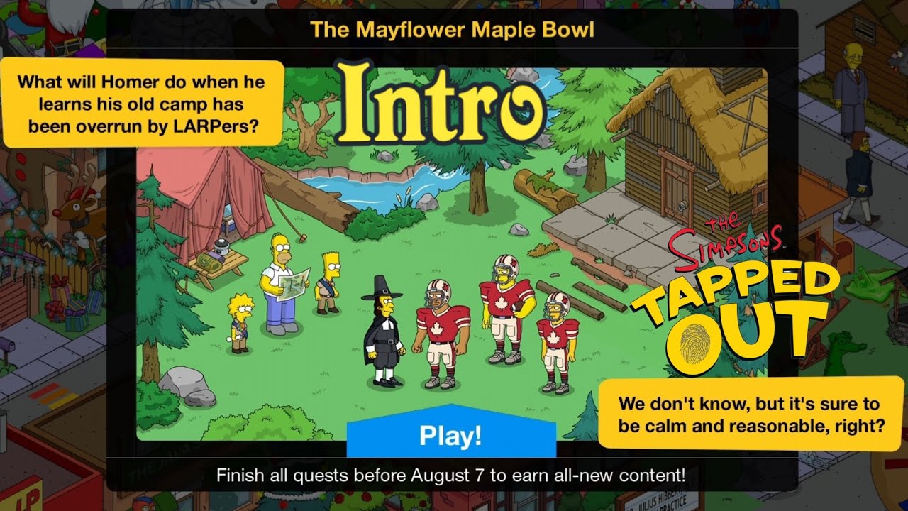 The Simpsons Tapped out: The Mayflower Maple Bowl event Intro and ...