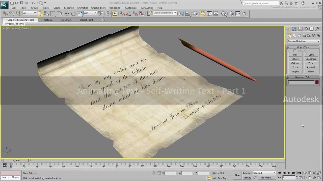 Animating Text with 3ds Max - Part 1 - Self-Writing Text - YouTube
