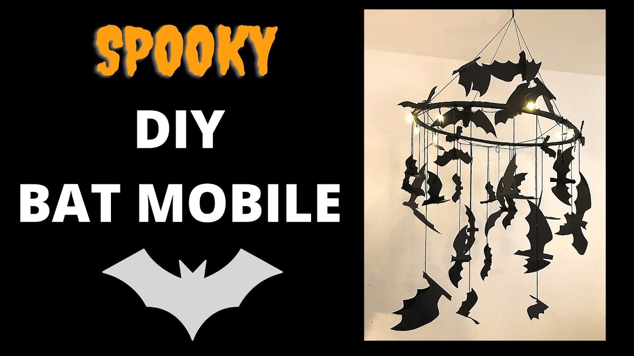 DIY Hula Hoop Bat Mobile Halloween Decoration - YouTube