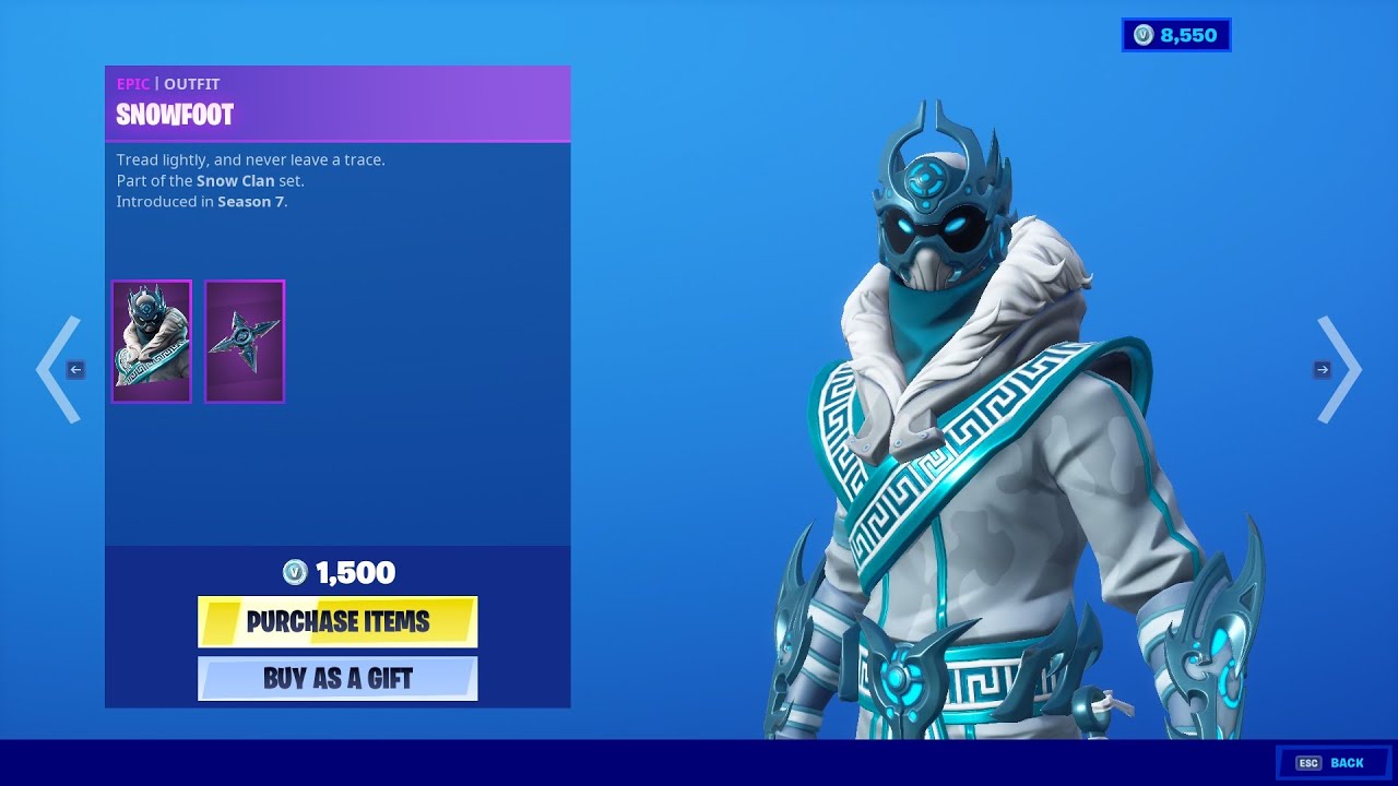 Snowfoot skin - Fortnite Item Shop (2019-01-04) - YouTube
