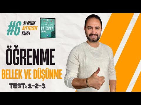Öğrenme Bellek ve Düşünme -1 | 33 Günde AYT Felsefe Grubu Soru Çözüm Kampı 6.Gün | AYT 2025 |