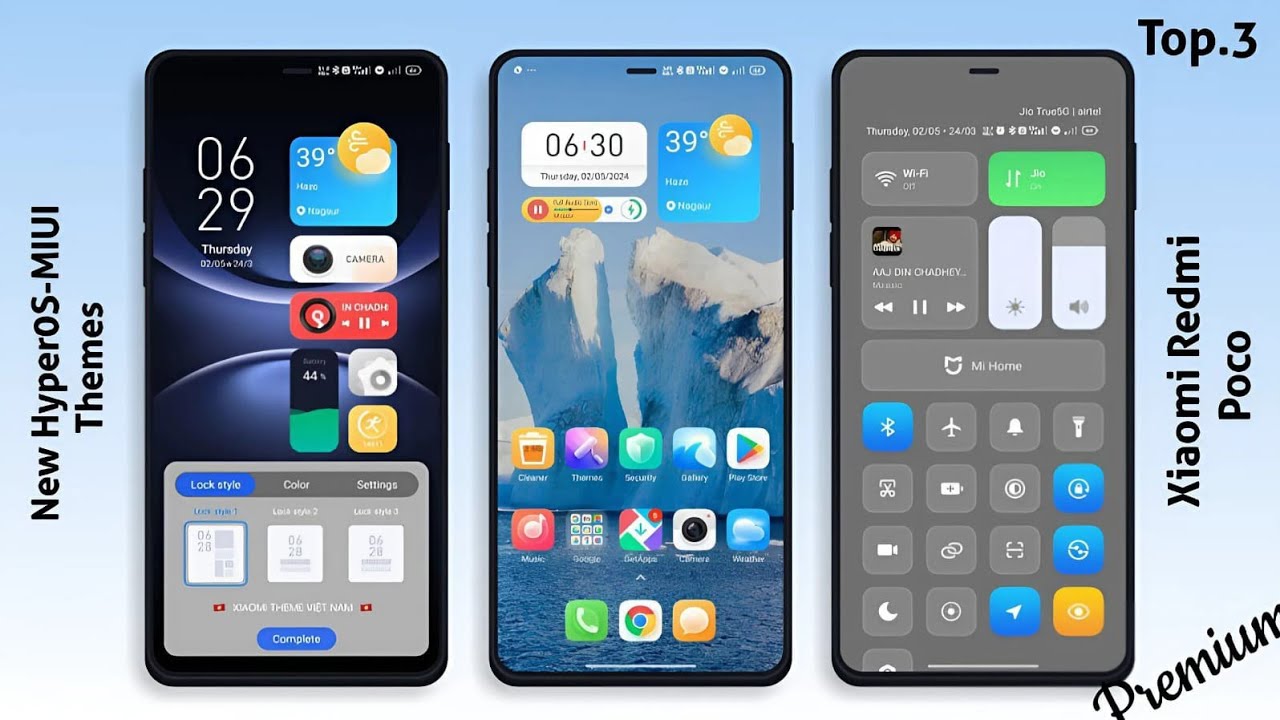 3 New HyperOS-MIUI Themes for Xiaomi,Redmi,Poco | 3 Best HyperOS-MIUI Themes - YouTube