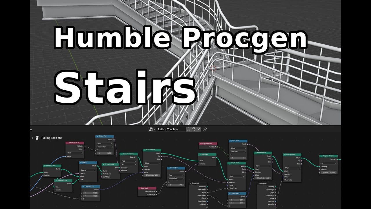 Stairs, Humble Procgen, Blender Geometry Nodes - YouTube