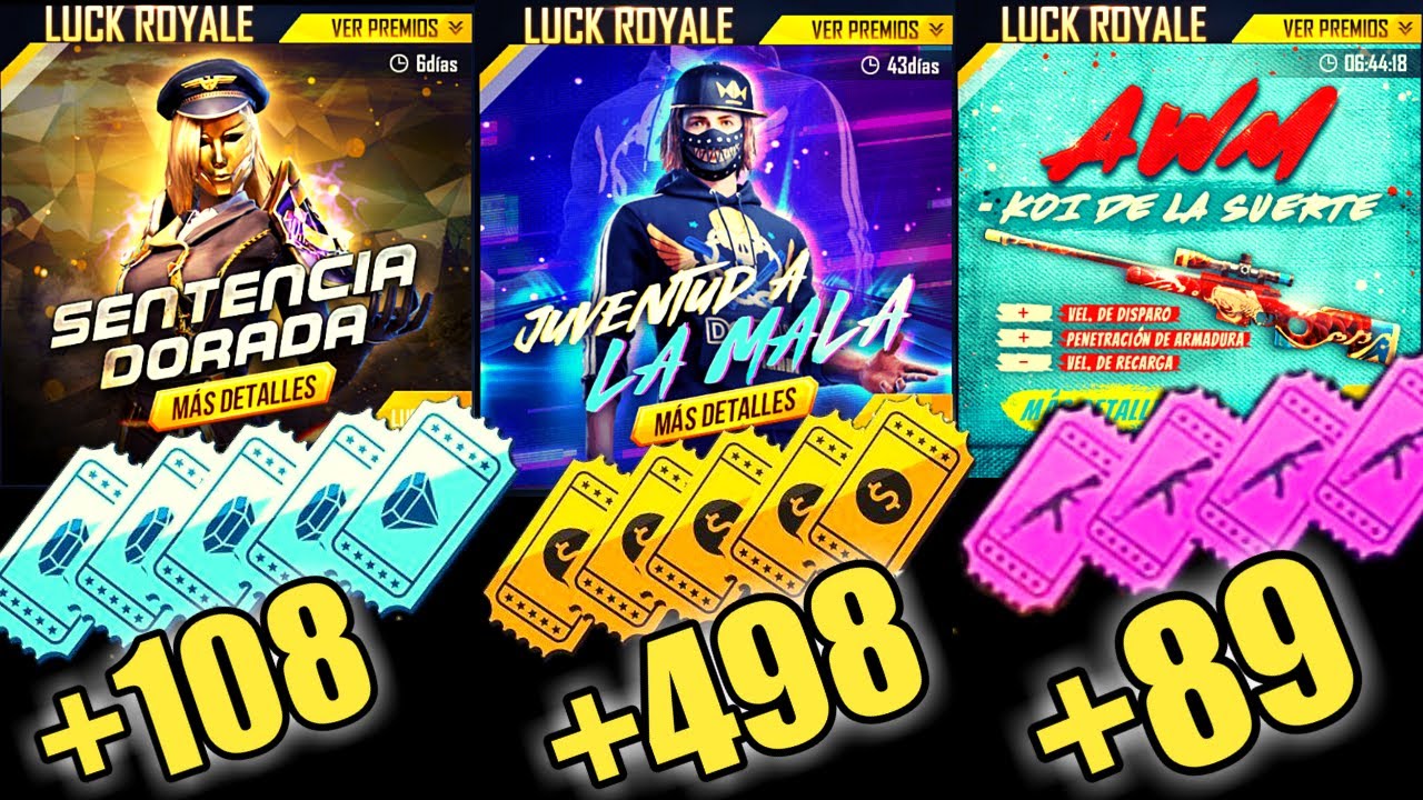 😱¡GASTANDO TODOS MIS TICKETS de FREE FIRE en los NUEVOS ROYALE!/ +700 ...