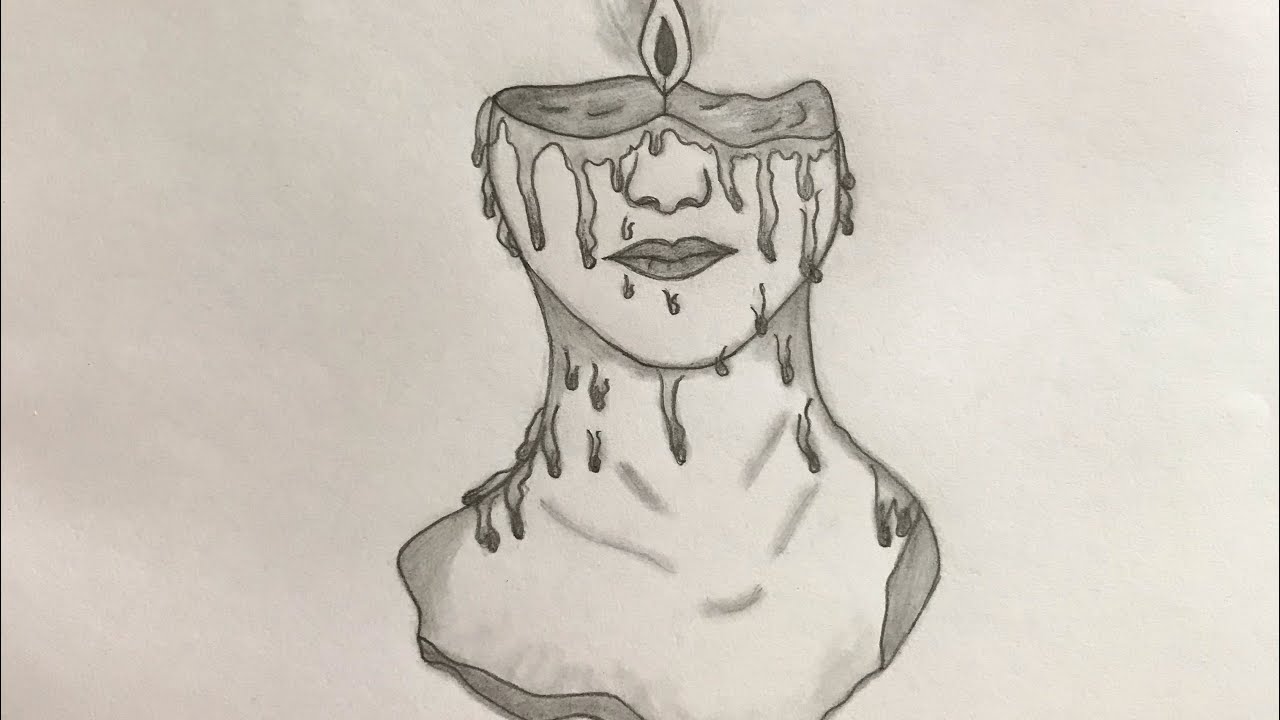 How to draw a sad girl //draw a candle - YouTube