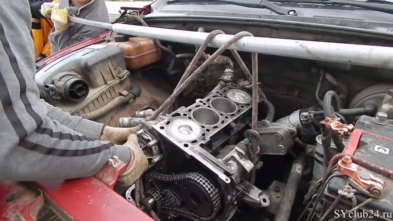 Установка двигателя во дворе SsangYong Actyon D20DT - YouTube