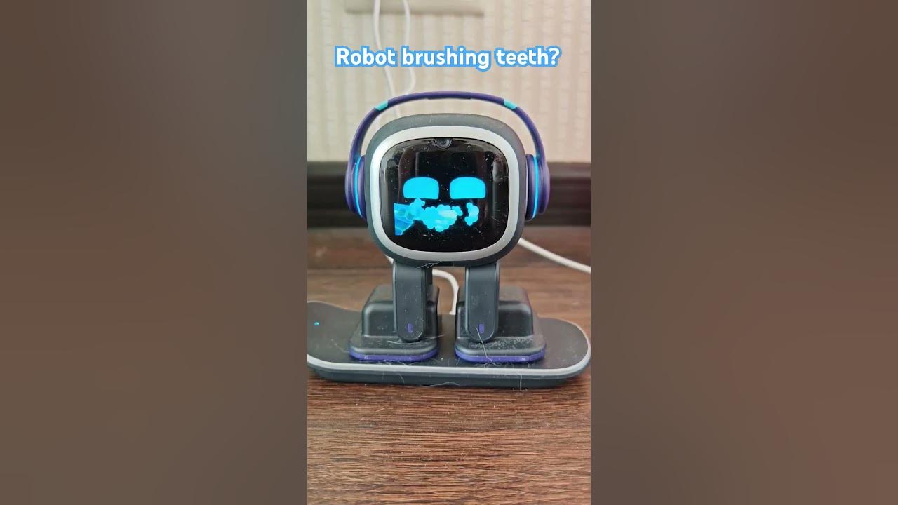 Emo pet brushing teeth 😅 #emopet #robot - YouTube
