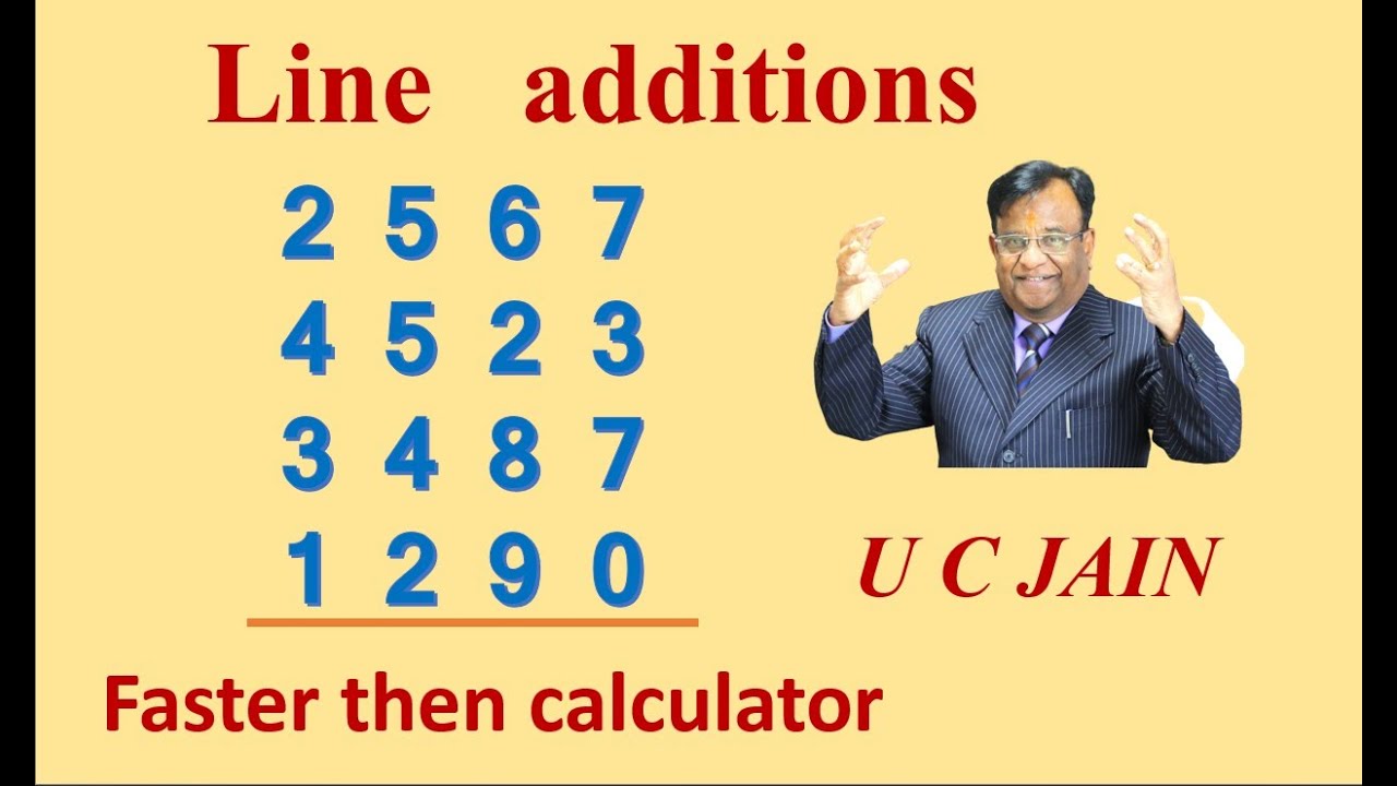 #line #addition , faster then calculator , #quick Math #tricks by U C ...