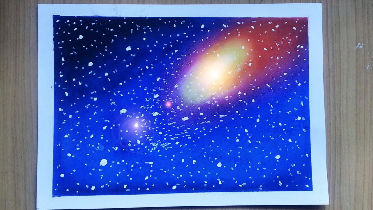 Drawing of Galaxy with soft pastels - YouTube