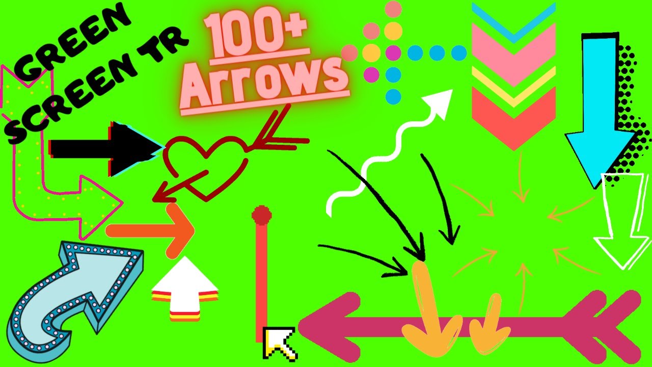 Green Screen Arrows | 100+ green screen animation 4K HD | Arrow ...