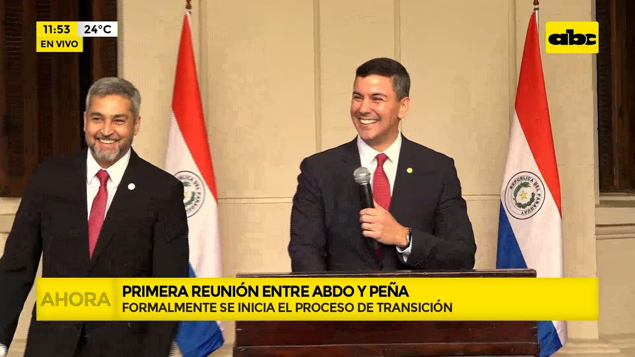 Primera reunión entre Santiago Peña y Mario Abdo - YouTube