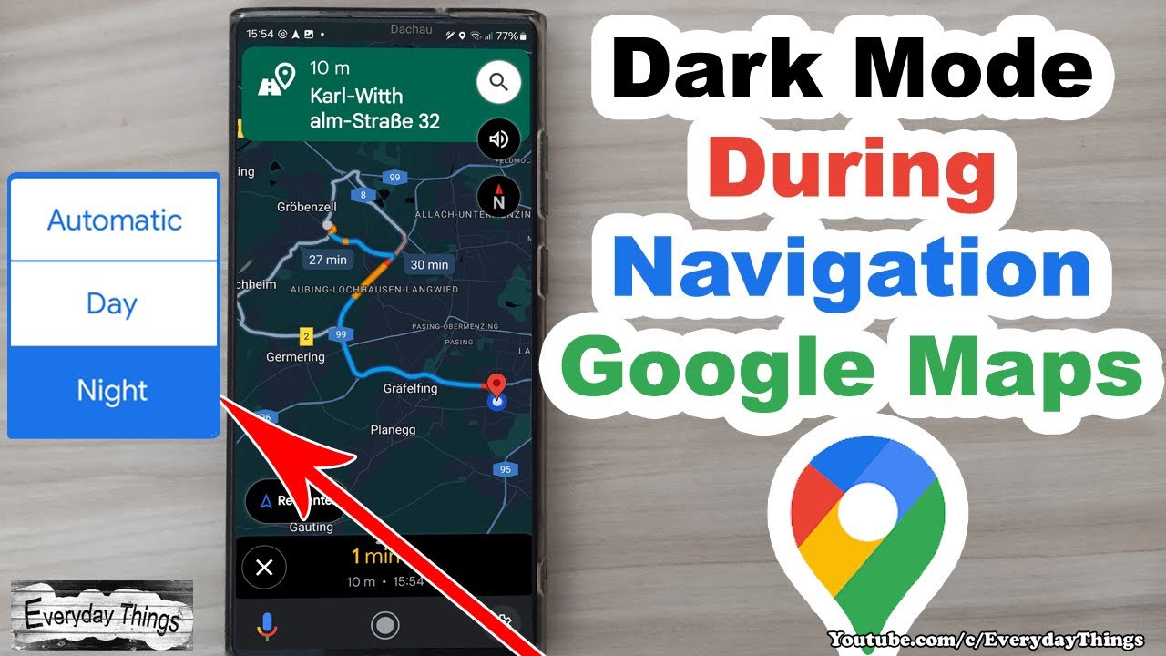 Activate Dark Mode on Google Maps During Navigation - YouTube