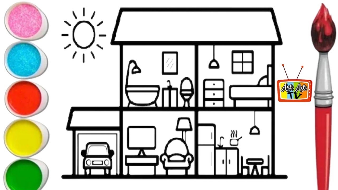 Doll house 🏡 🎎 Drawing Easy step by step for kids|Art Art TV - YouTube
