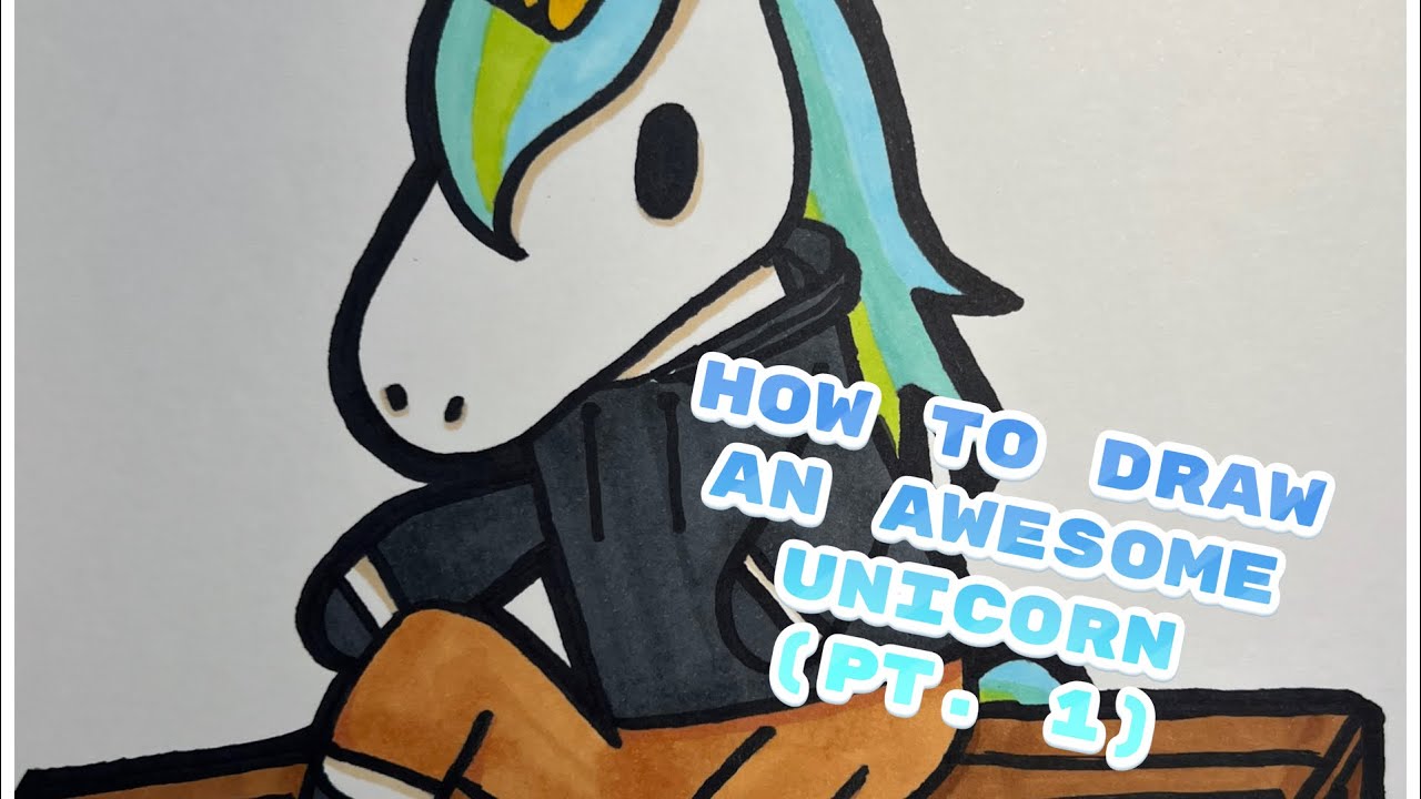 How to draw an Awesome Unicorn (pt. 1) At Home With Alden- Art - YouTube