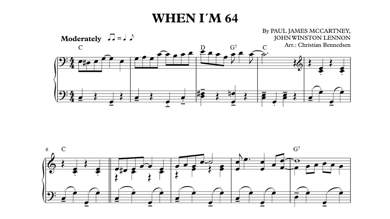 When I’m 64 - Piano - YouTube
