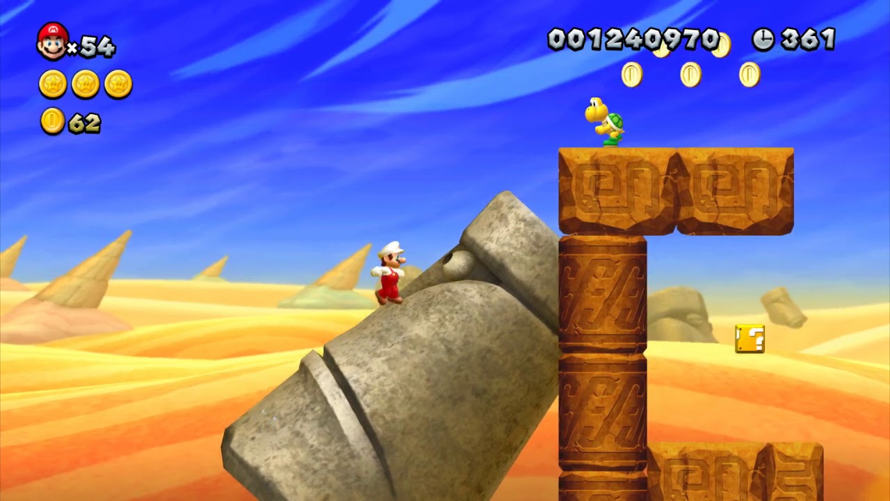 NSMBU Custom Level - Sandy Cliffside (Beta) - YouTube