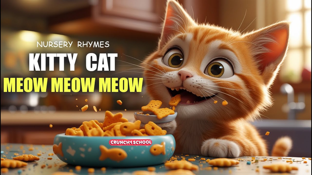 Kitty Cat Song 🐱 | Meow Meow Nursery Rhyme for Kids | Crunchy School ...