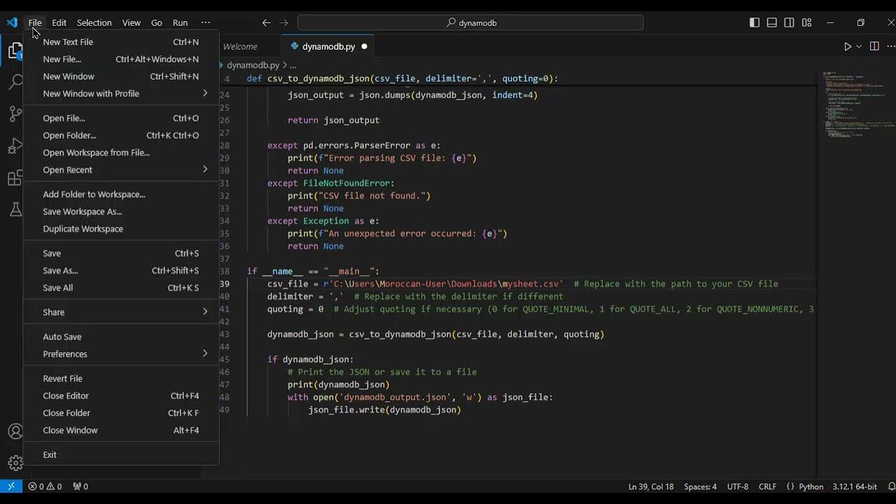 How to Convert CSV to DynamoDB JSON Using Python - YouTube