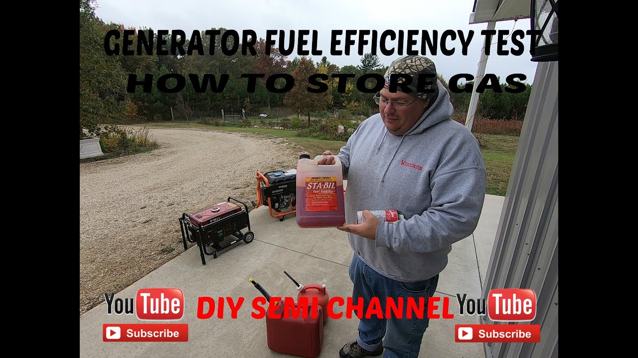 Generator fuel efficiency test. how to store gas - YouTube