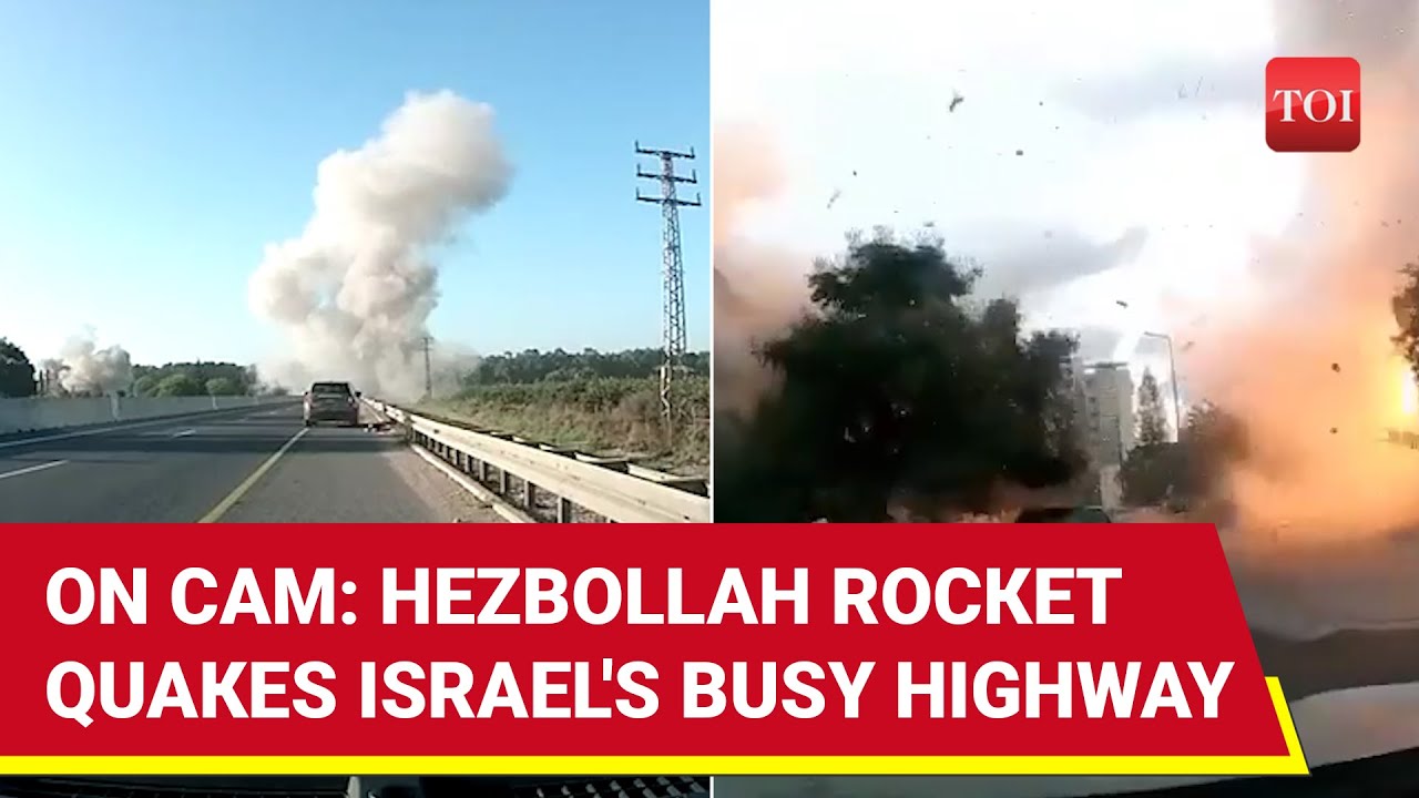 Moment Hezbollah Rocket Hit Israeli Highway; Video Captures Chilling ...