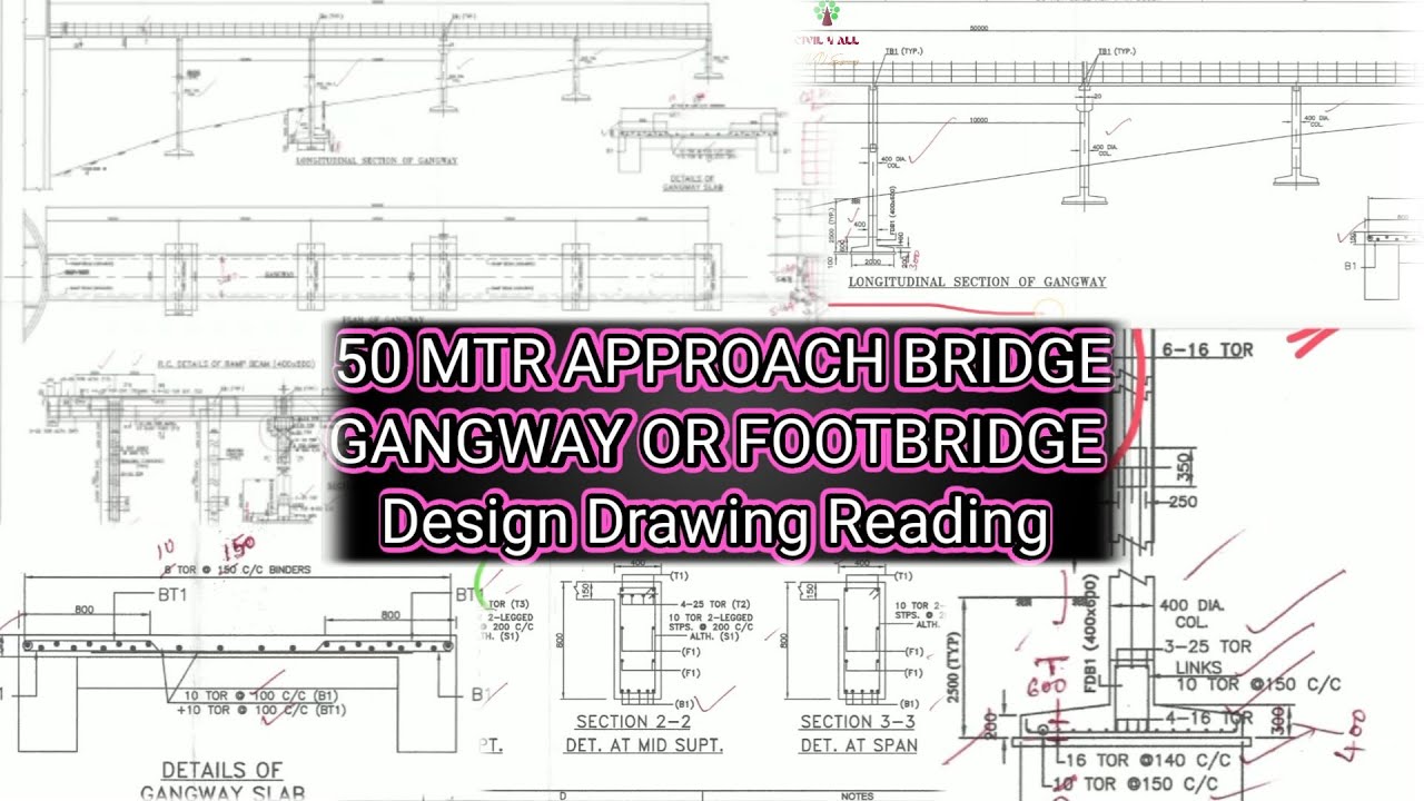 50MTR. APPROACH BRIDGE | GANGWAY | FOOT BRIDGE | WALKWAY Drawing ...