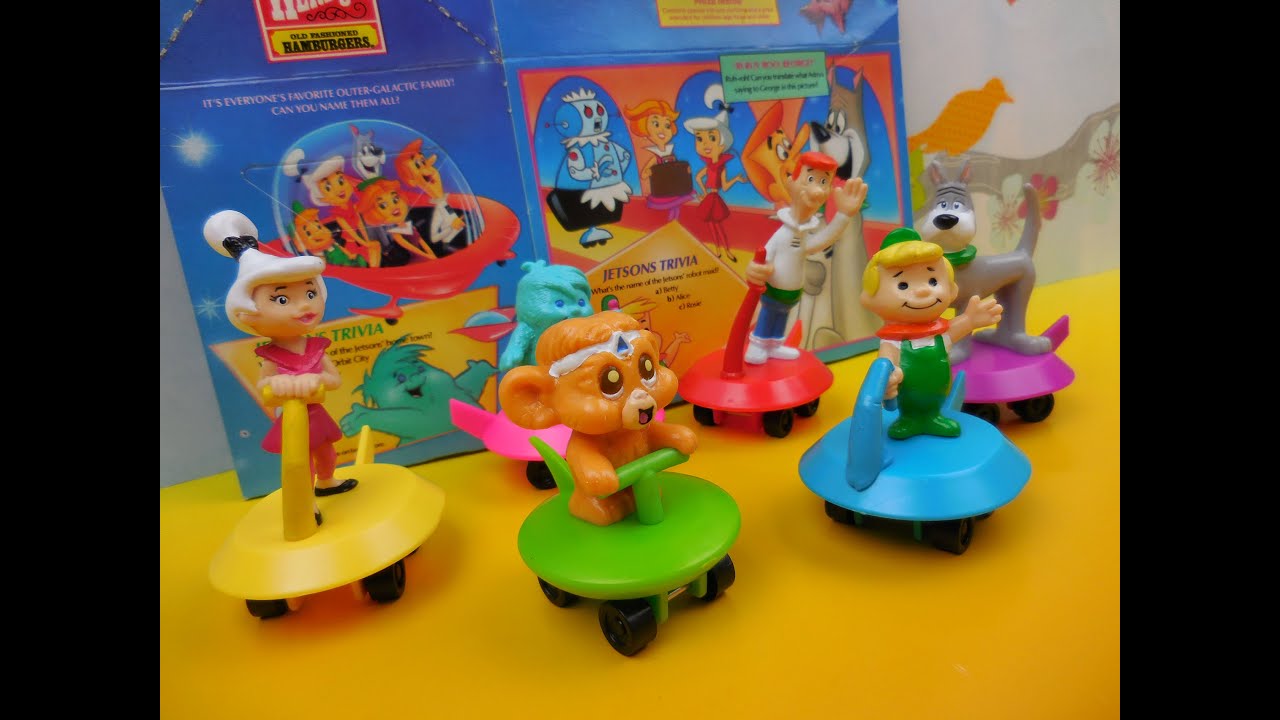 1990 WENDY'S THE JETSONS MOVIE SET OF 6 KIDS MEAL TOYS VIDEO REVIEW ...