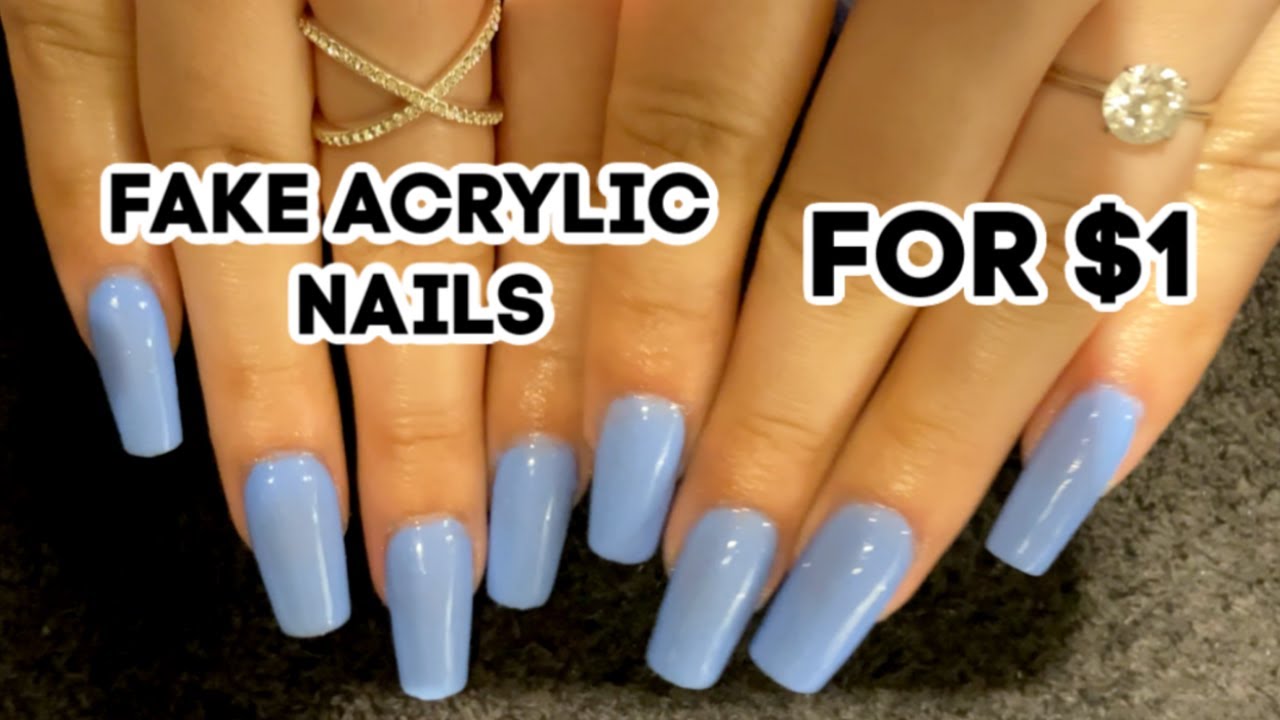 HOW TO: $1 FAKE ACRYLIC NAILS AT HOME FOR BEGINNERS! (INFO & DEMO ...
