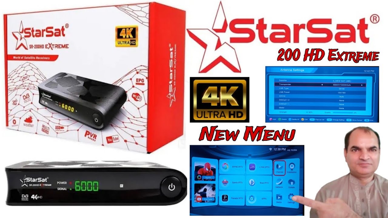 StarSat SR-200 HD Extreme 4K New Menu and Ghraphic Latest Update - YouTube