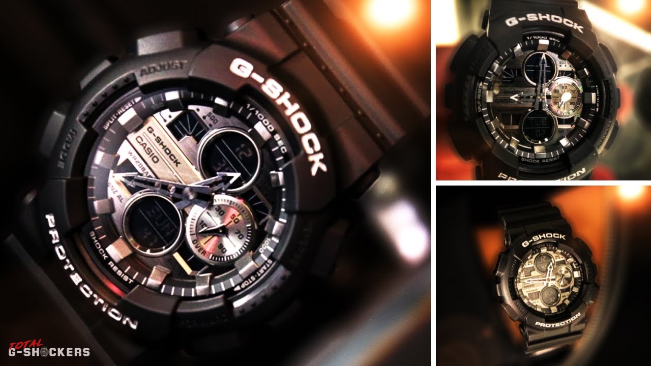 Casio G-Shock Analog-Digital Metallic Face Watch GA140GM-1A1 - YouTube