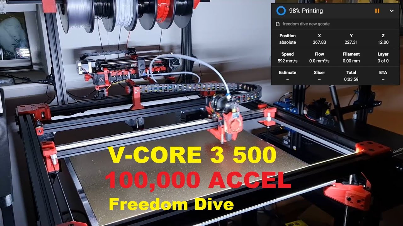 Rat Rig V-Core 3 500 at 100,000 Accel & Decel - YouTube