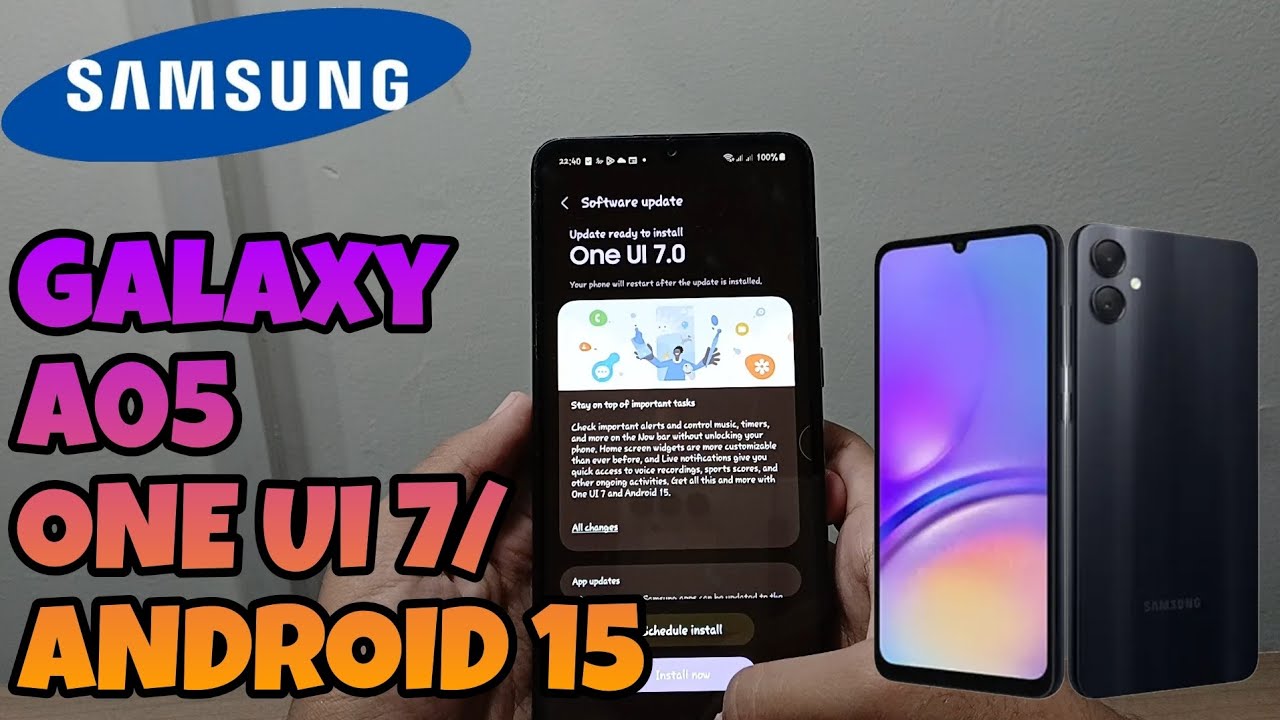 SAMSUNG GALAXY A05 ANDROID 15/ONE UI 7 OFFICIAL UPDATE RECEIVED - YouTube