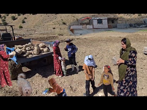 Assistance and cooperation: Collection of stones by Soraya and Agha Ali's family.