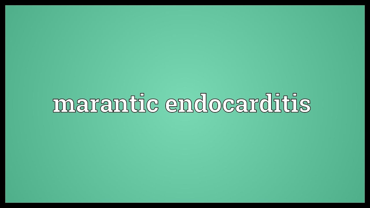 Marantic endocarditis Meaning - YouTube