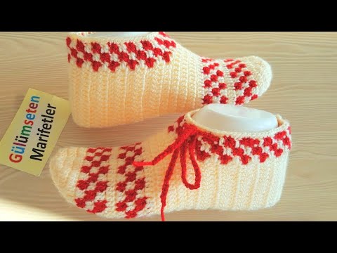 Simli ipli desenli bot patik modeli yapılışı | Anlatımlı patik yapımı