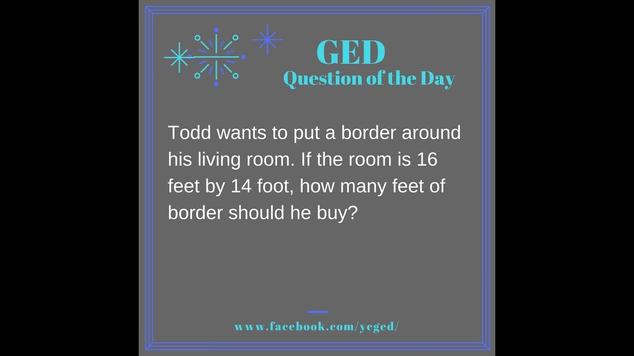 GED® Math Prep: Perimeter Word Problem Example 2 - YouTube