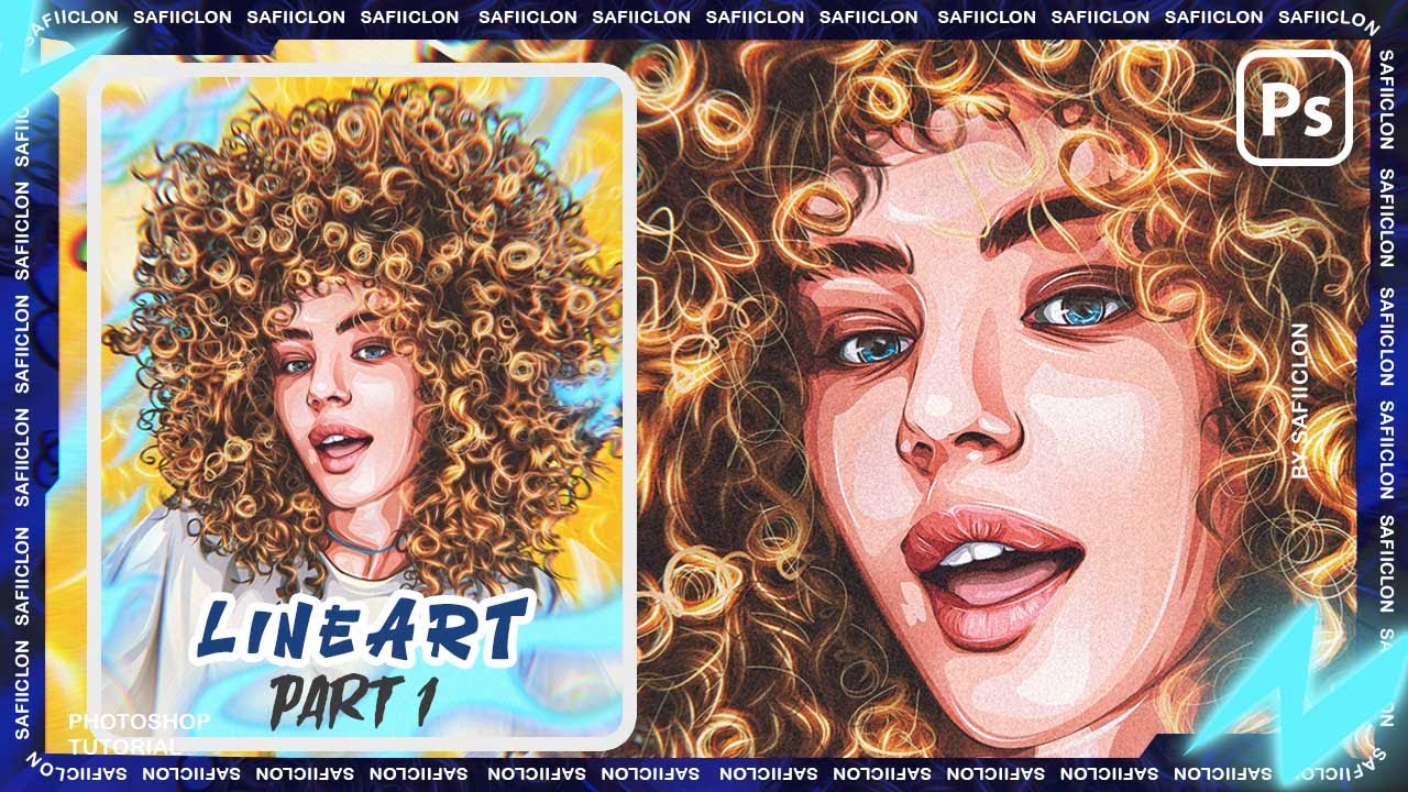 [ VEXEL ART ] CURLY HAIR STYLE in Photoshop | PART 1 - LINEART - YouTube