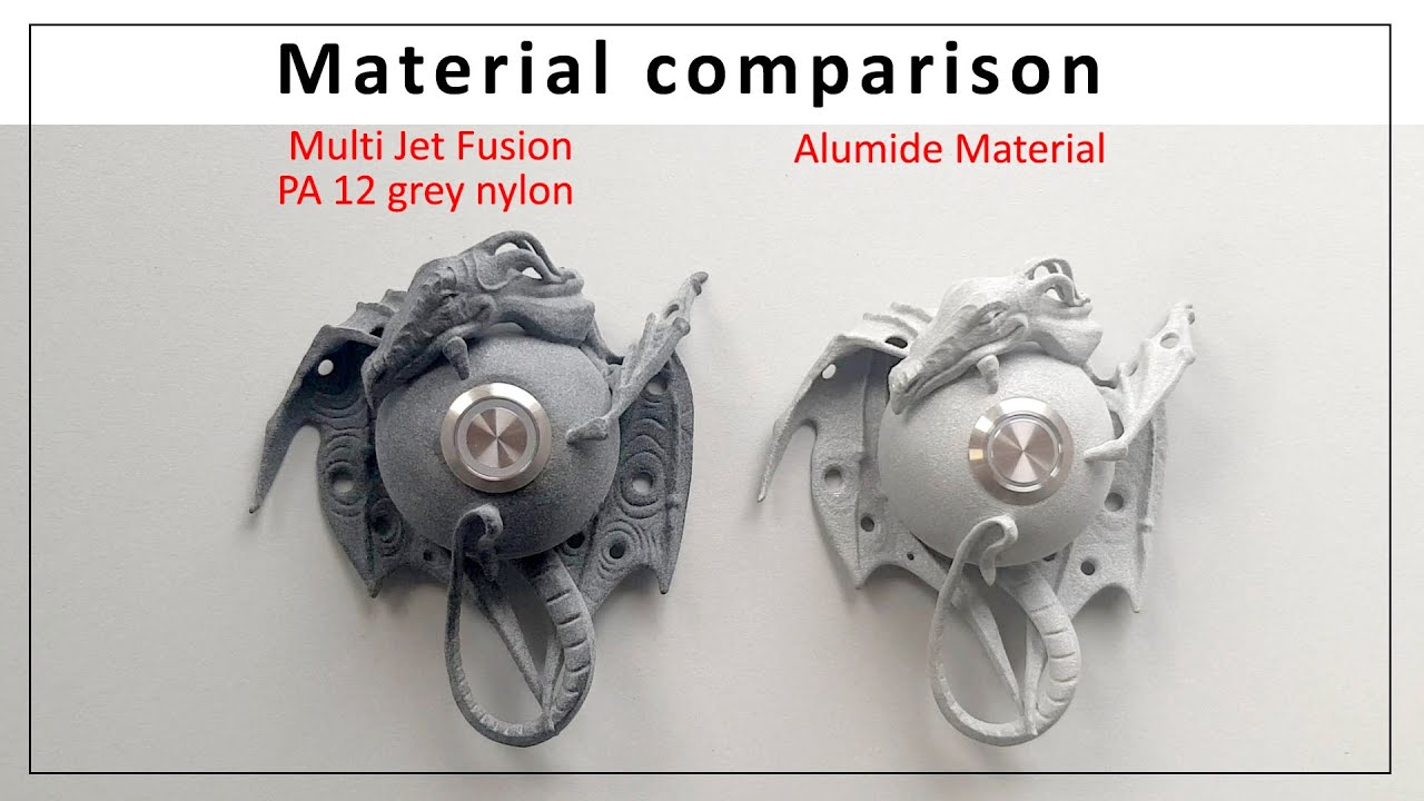 Comparison of 3D printed materials: Multi Jet Fusion PA 12 vs Alumide ...