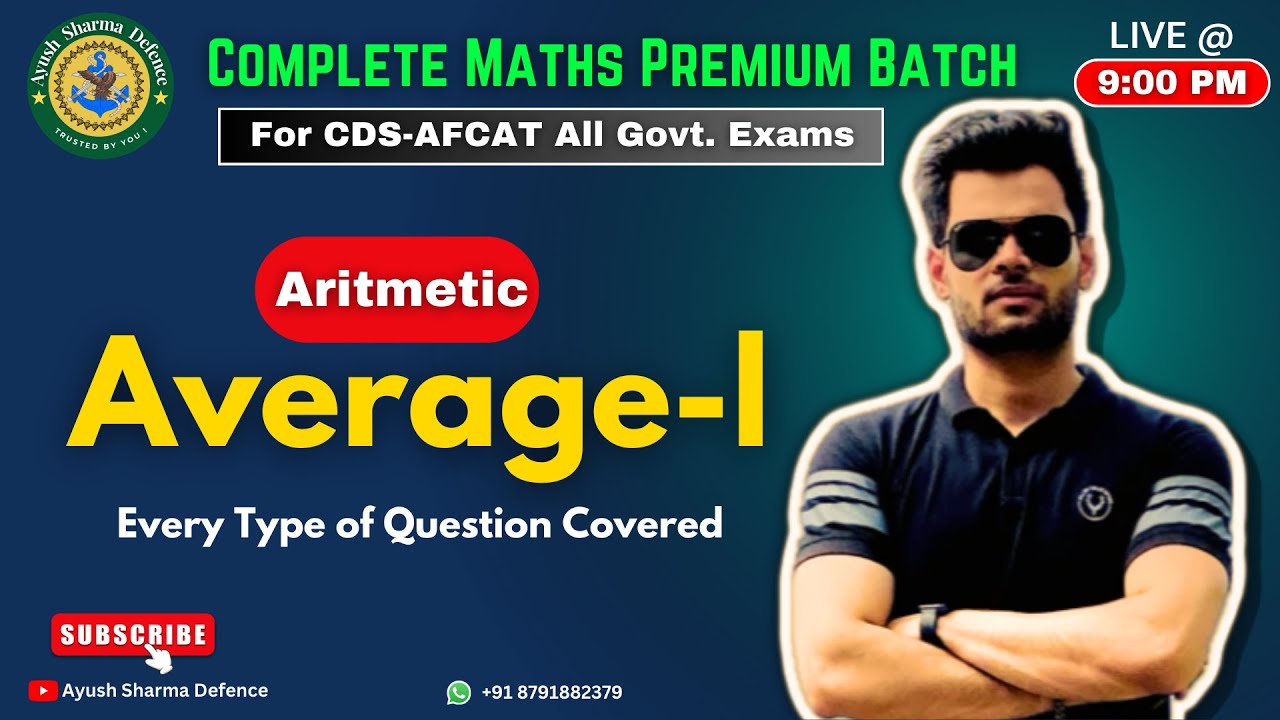 Average Part 1 CDS AFCAT 2024 Ayush Sharma Defence - YouTube