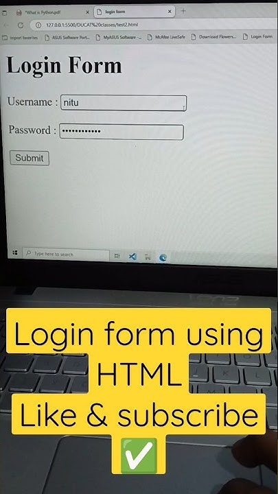 Login Form Using Html Loginform Html Html5 Shorts Ytshorts Shortsfeed Youtubeshorts