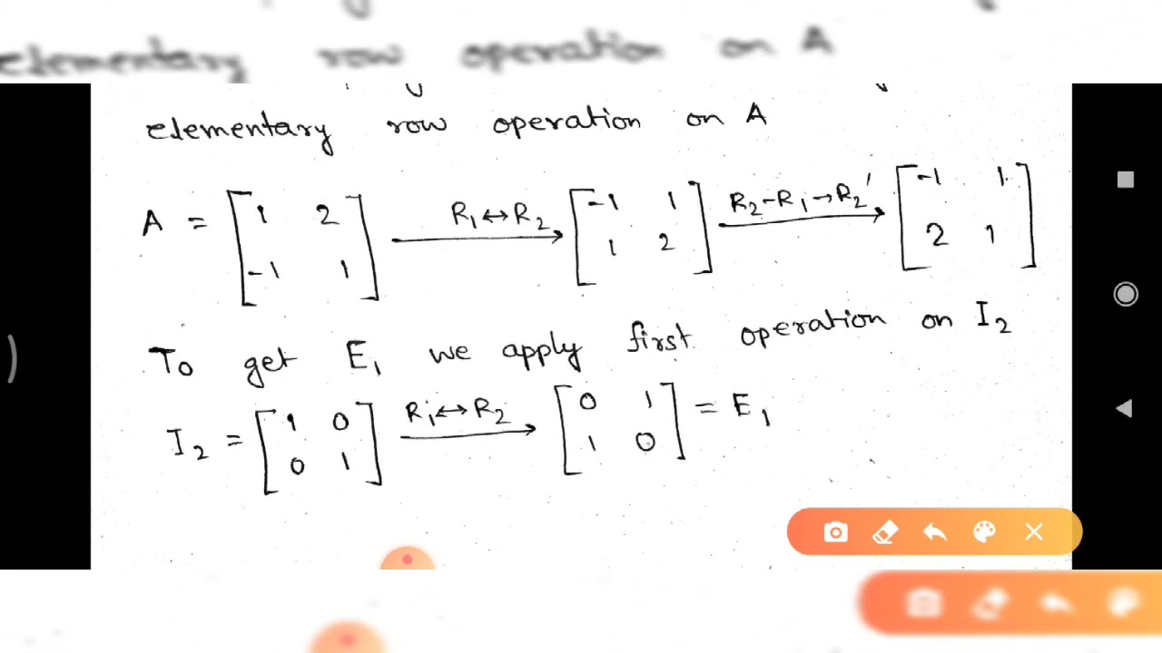 Elementary matrices formation. - YouTube