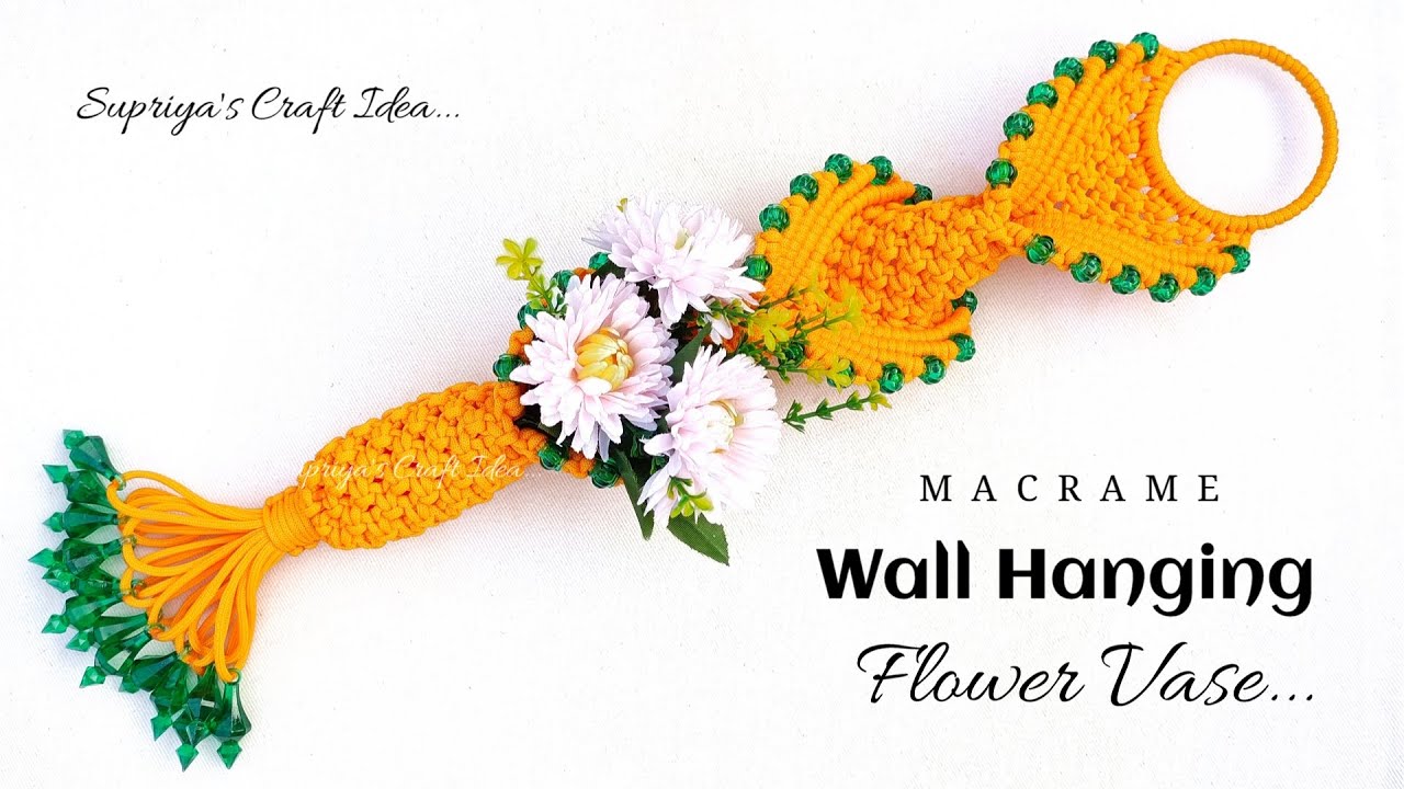 Macrame wall hanging | macrame hanging flower pot | macrame flower wall ...
