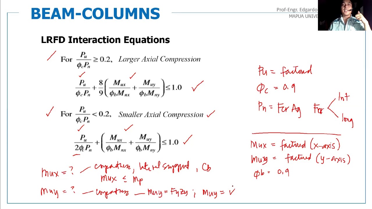 SM2D1 BEAM COLUMNS - CONCEPTS & PRINCIPLES WITH SAMPLE PROBLEM 1 - YouTube