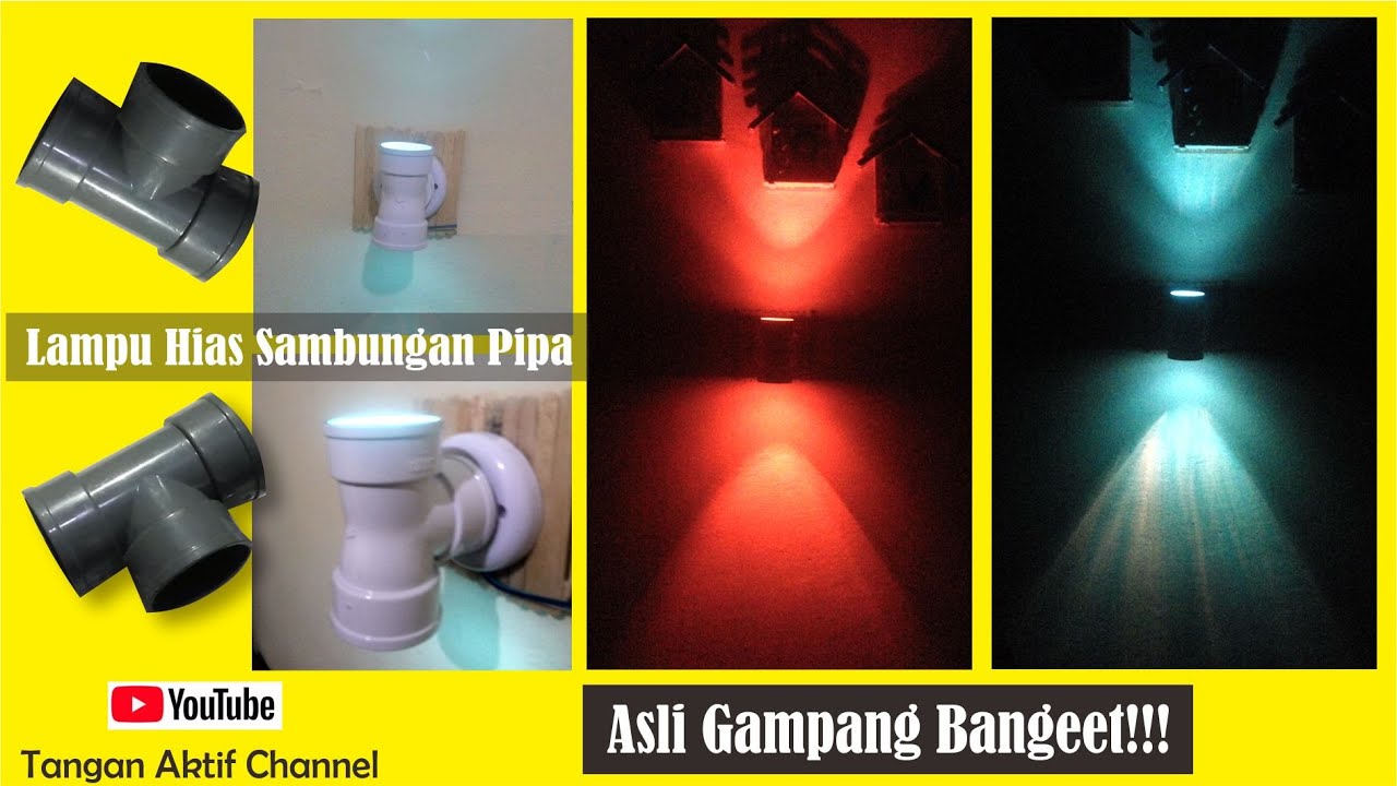 cara membuat lampu tidur dari pipa paralon // Ide Kreatif kerajinan ...